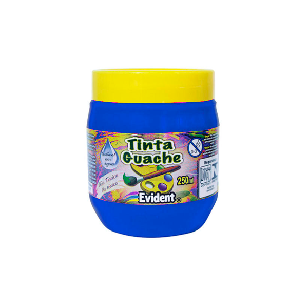 Tinta Guache 250ml Azul Royal Evident – Livraria e Papelaria Brasil