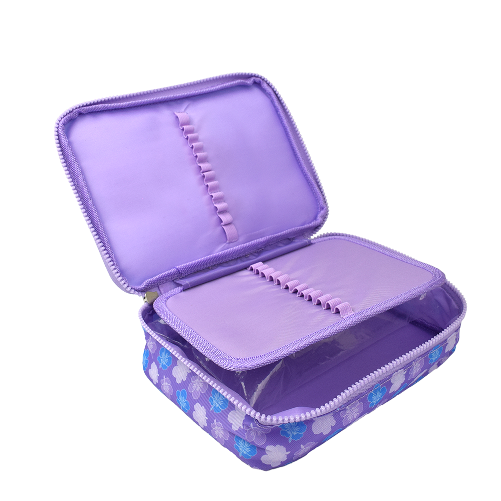 Estojo Box Stitch Flowers Azul- DAC – Livraria e Papelaria Brasil